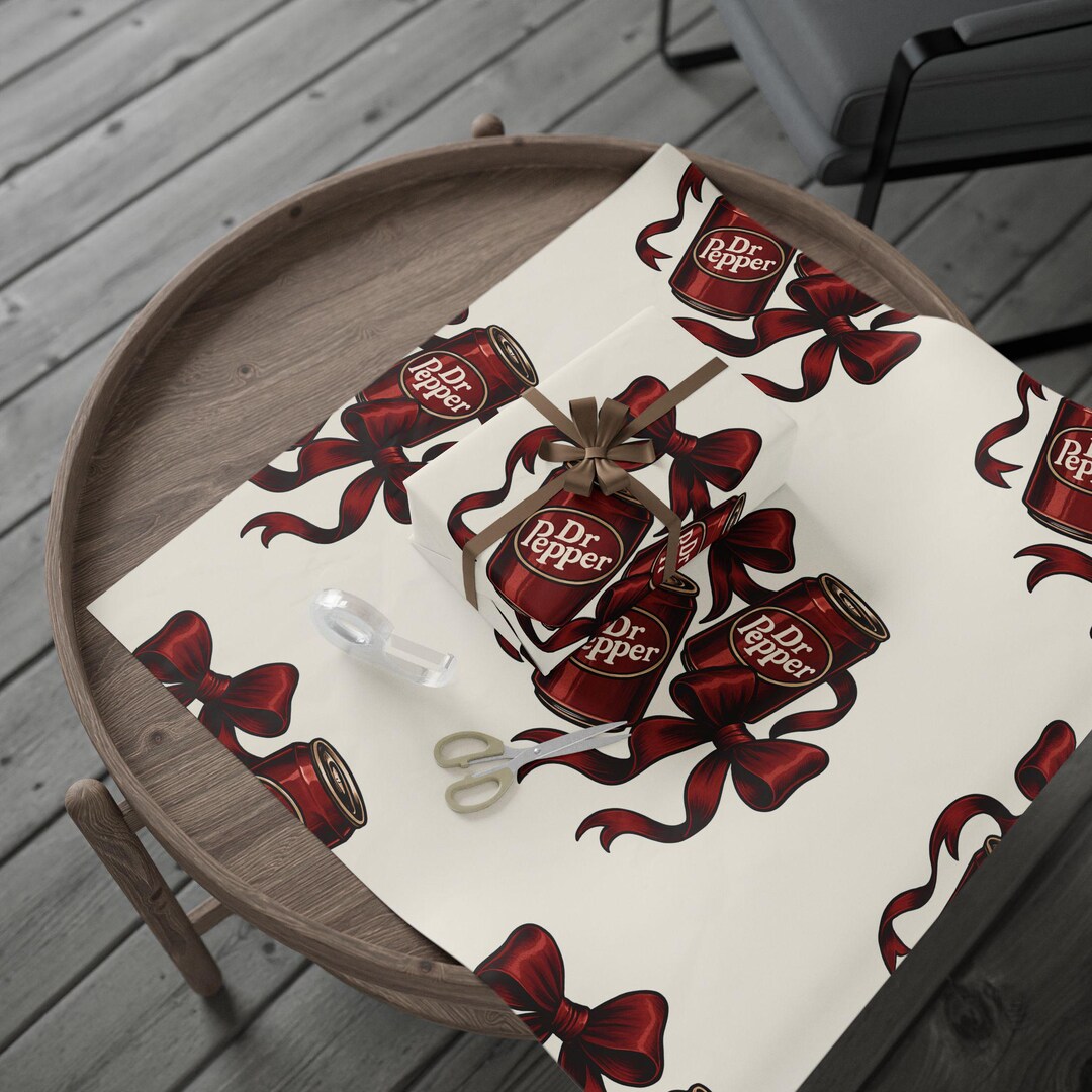 Red Bow / Dr Pepper Wrapping Paper - Etsy