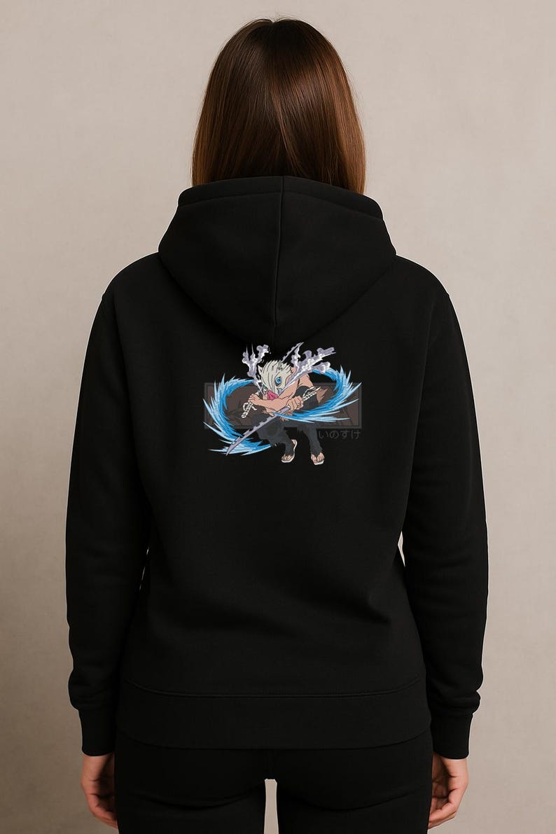 Inosuke Embroidered Hoodie, Demon Slayer Embroidery Hoodie, Anime Back ...