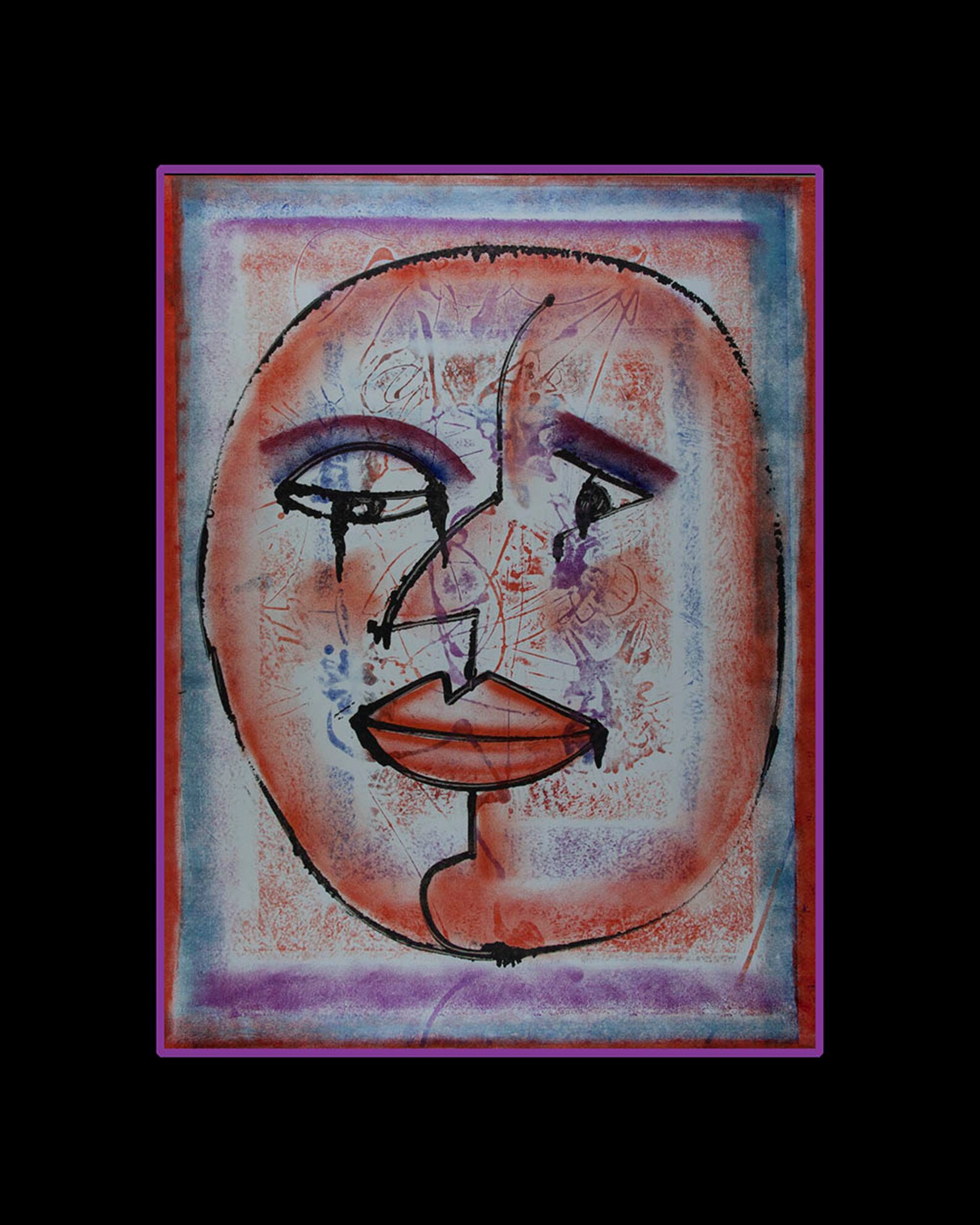 Abstract expressionist portrait of a sad crying woman giclee | Etsy