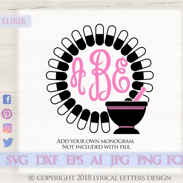 Pharmacy Monogram Svg - Etsy