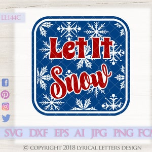 Let It Snow Block Design LL144 C SVG DXF Fcm Ai Eps Png Jpg Digital ...
