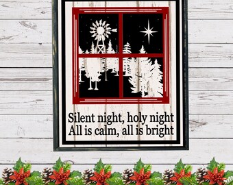 Silent night svg | Etsy