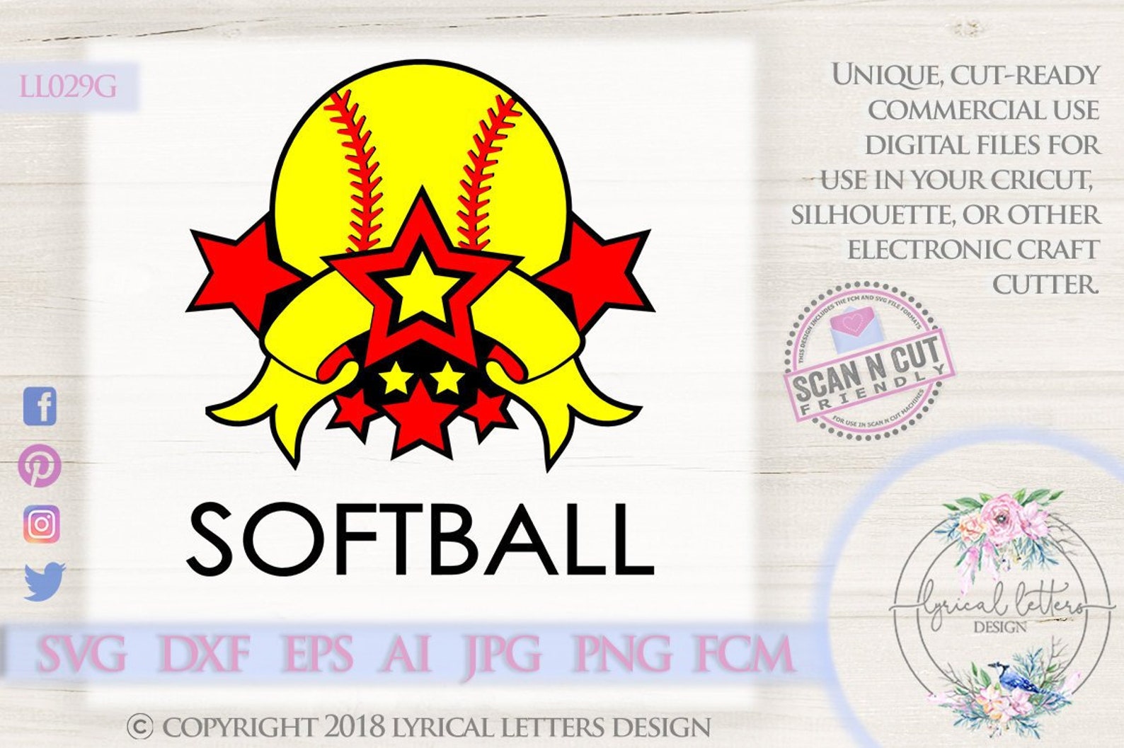 Softball Sports Banner With Stars LL029 G SVG DXF Fcm Ai Eps - Etsy