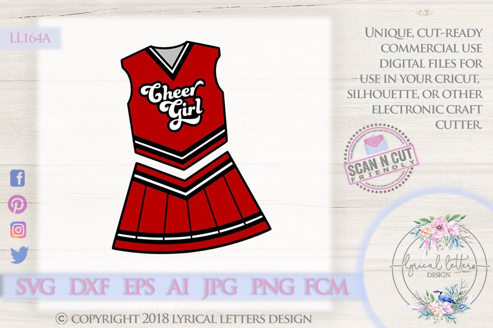 Cheerleader Uniform Cheer Girl Design LL164A SVG DXF Fcm Ai | Etsy