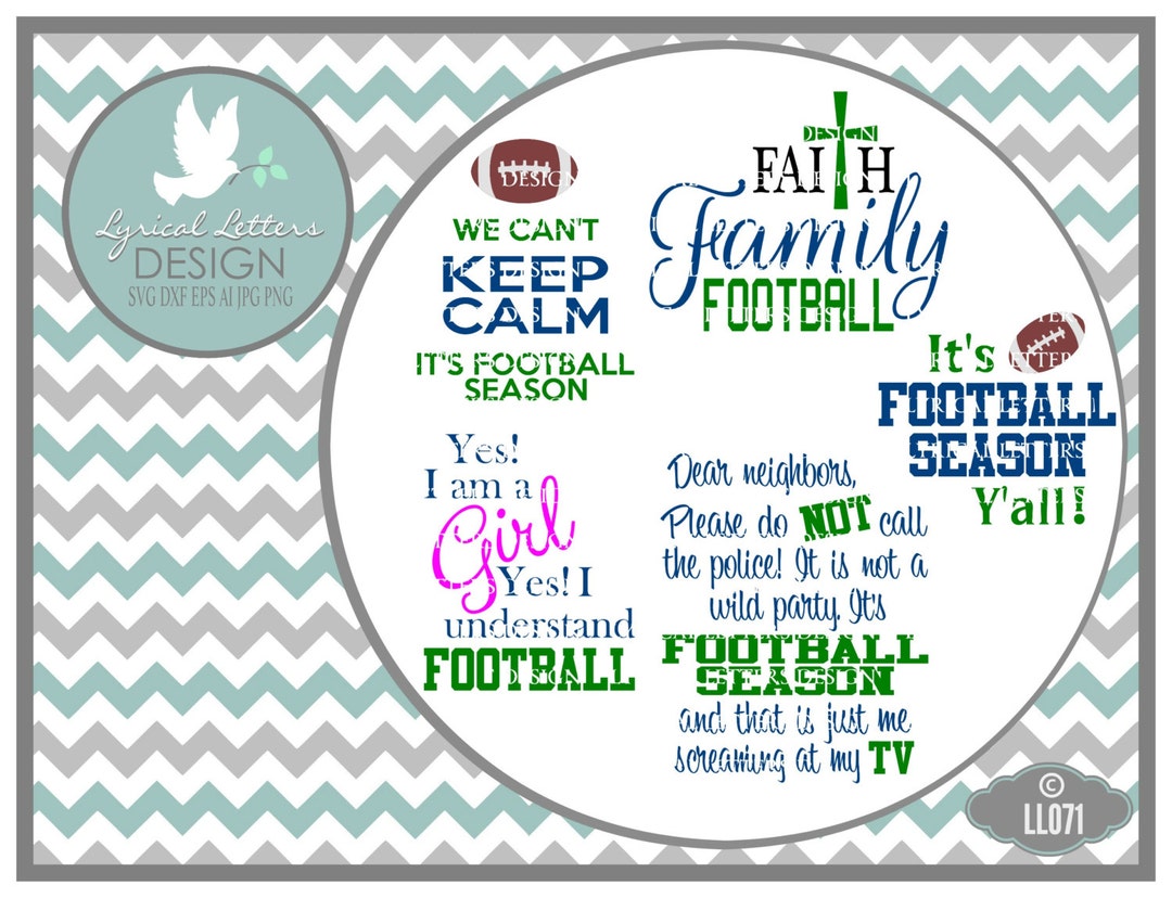 Football Season Dear Neighbors Football Y'all LL071 Football SVG ...