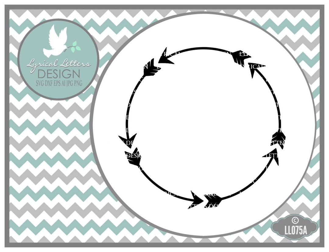 Arrow SVG Monogram Frame LL075 - Svg Dxf Ai Eps Png Jpg Vector Digital ...