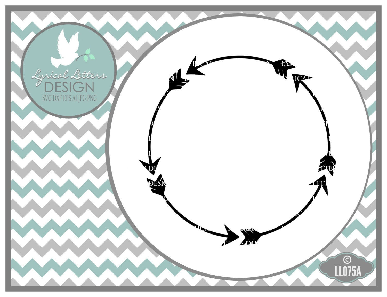 Arrow SVG Monogram Frame LL075 Svg Dxf Ai Eps Png Jpg Vector - Etsy