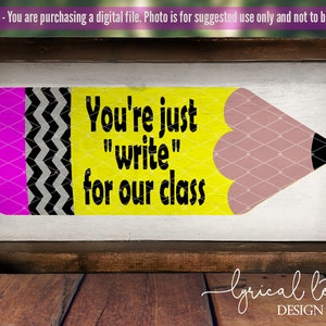 You're Just write for Our Class Bulletin Board Clip Art LL065 D SVG DXF ...