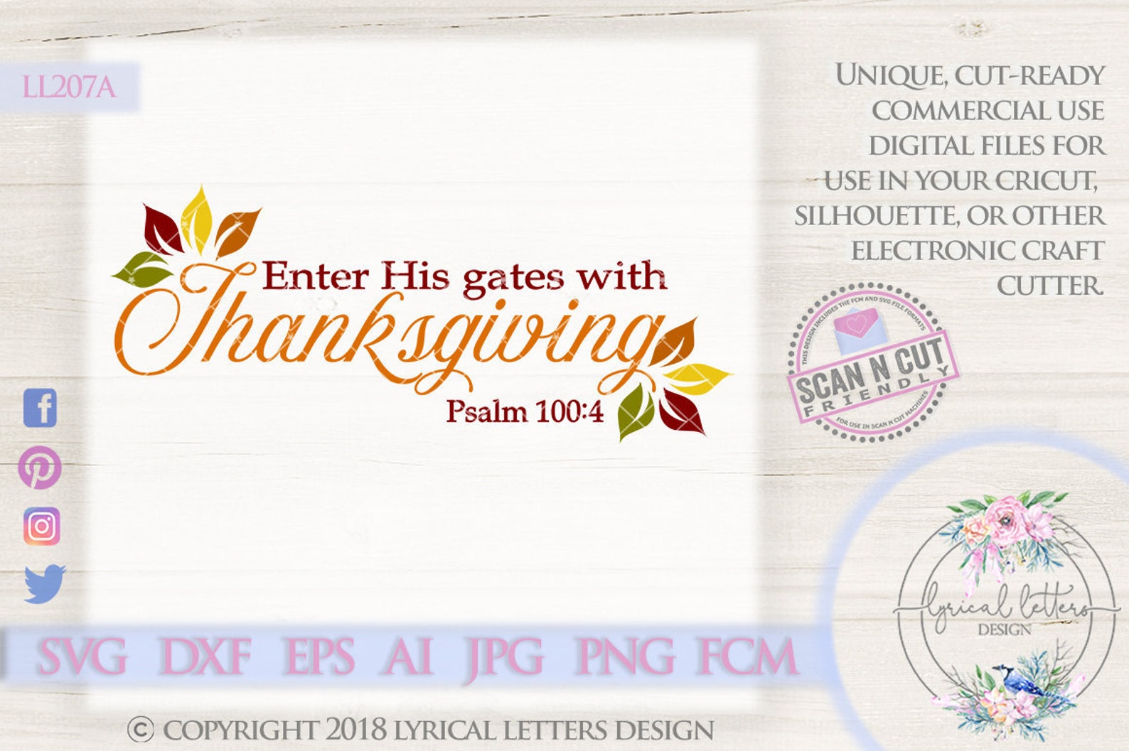Enter His Gates With Thanksgiving Psalm 100 Fall SVG LL207 A - Etsy