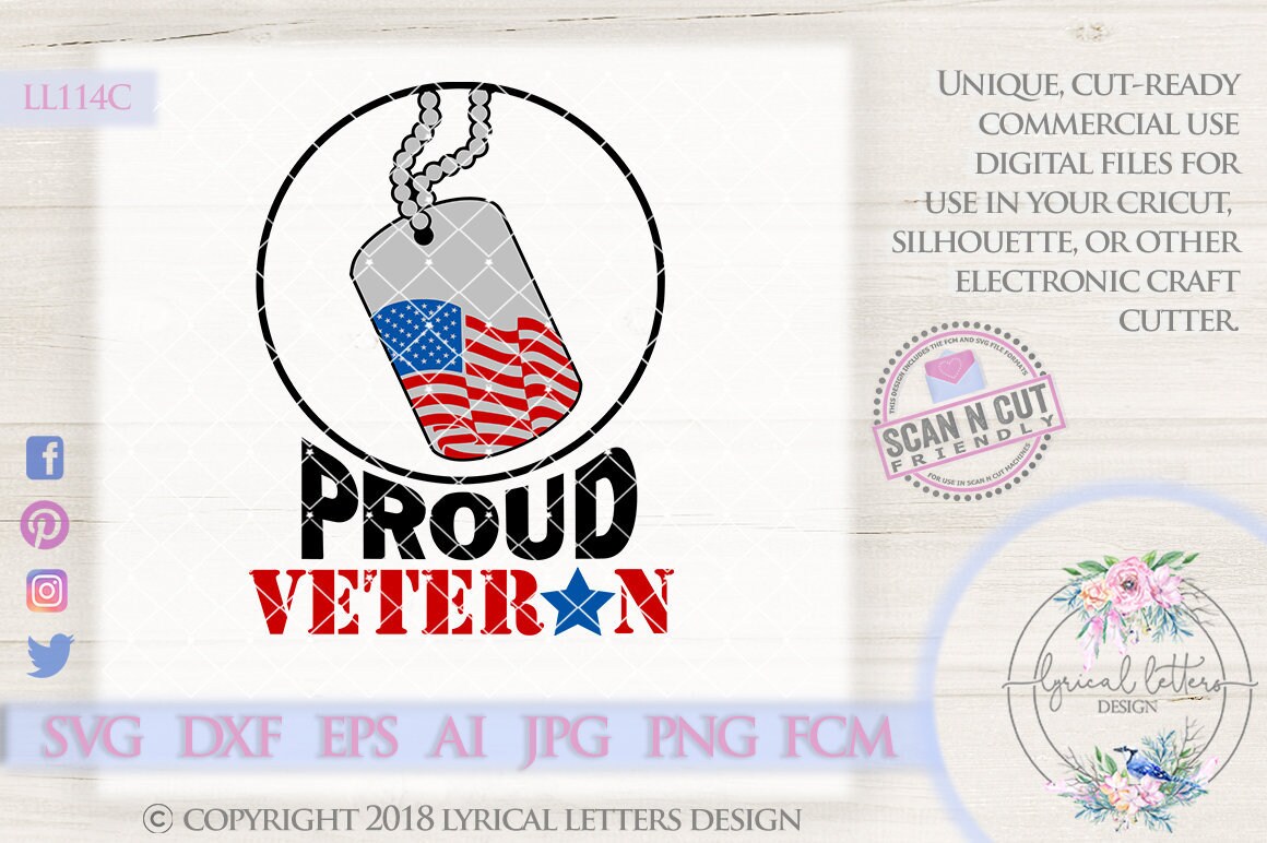 Proud Veteran Dog Tag Veteran's Day American Flag LL114 C | Etsy
