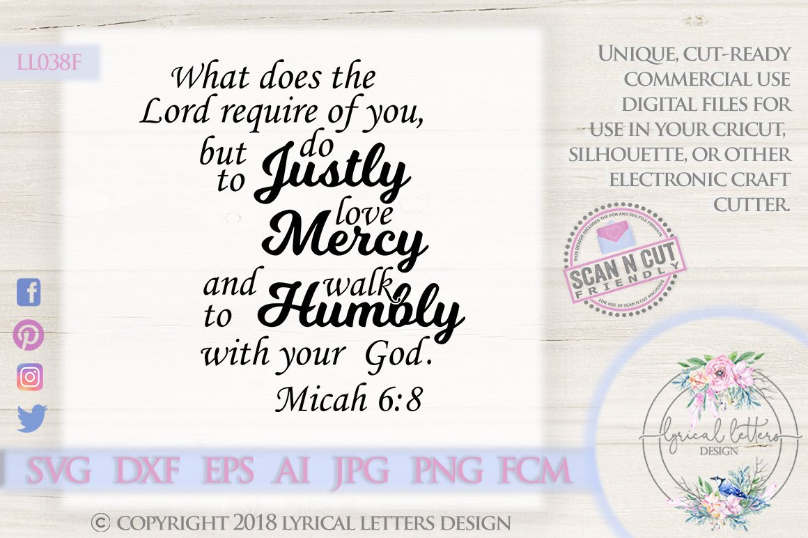 Micah 6:8 Do Justly Love Mercy Walk Humbly LL038 F SVG DXF - Etsy