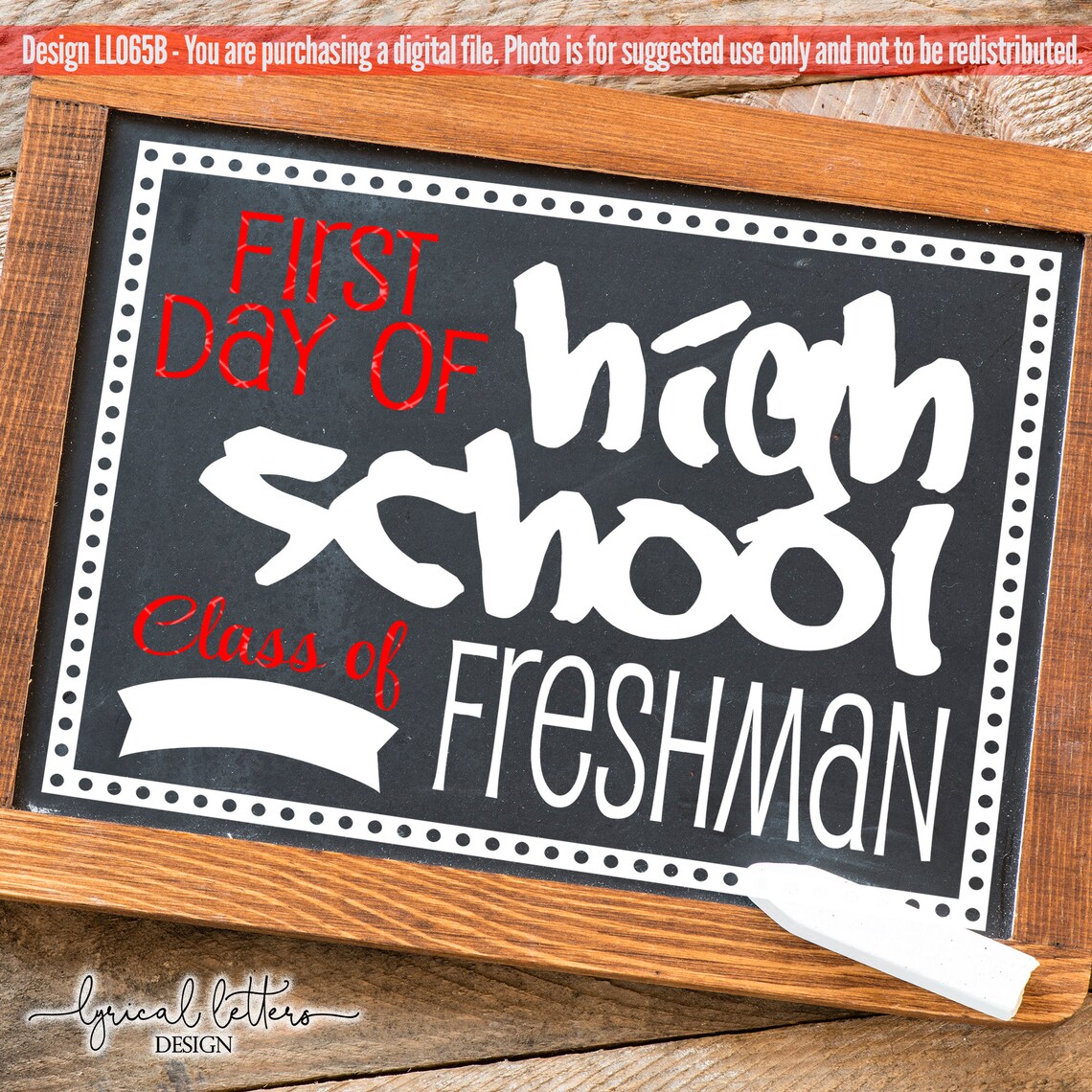 First Day of High School Design for Photo Prop LL065 B SVG - Etsy