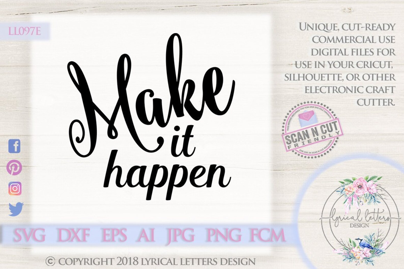 Make It Happen LL097 E SVG DXF Fcm Ai Eps Png Jpg Digital - Etsy