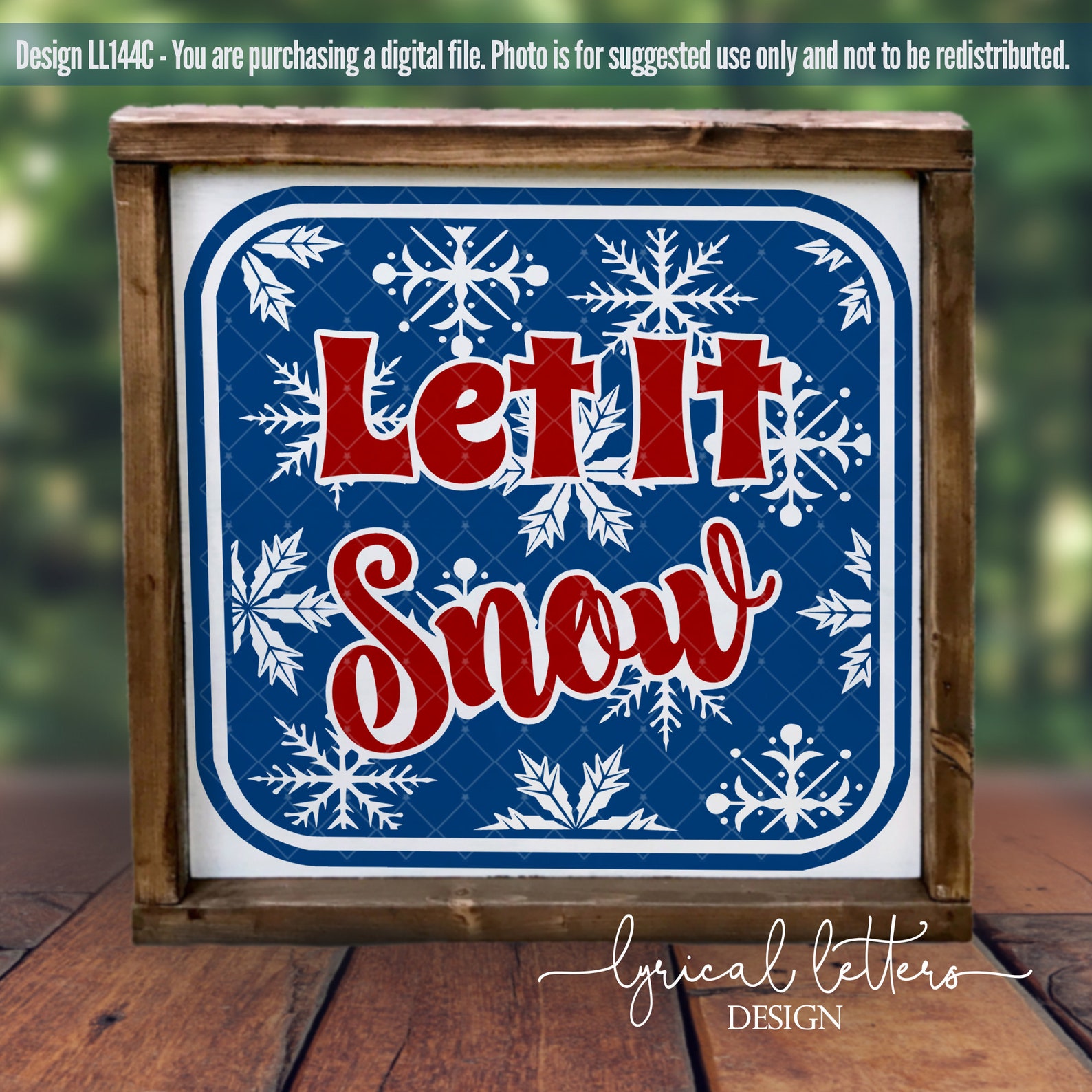 Let It Snow Block Design LL144 C SVG DXF Fcm Ai Eps Png Jpg - Etsy