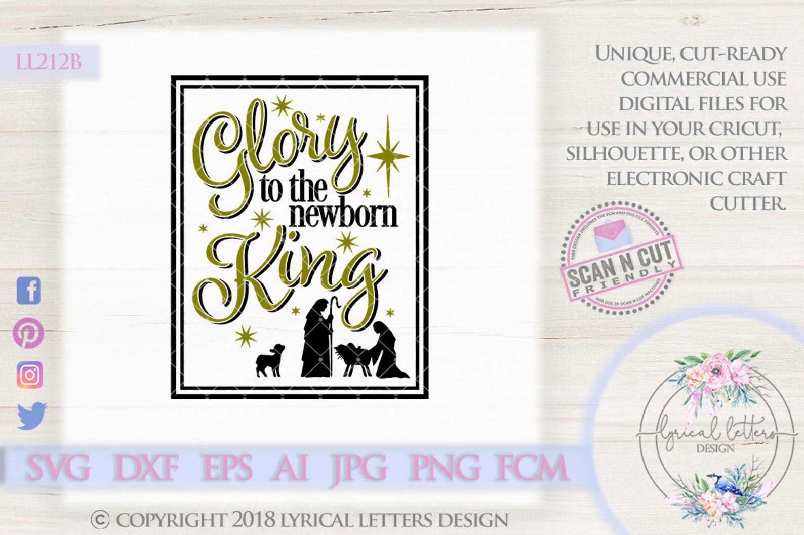Glory to the Newborn King Nativity Christmas LL212 B SVG DXF | Etsy