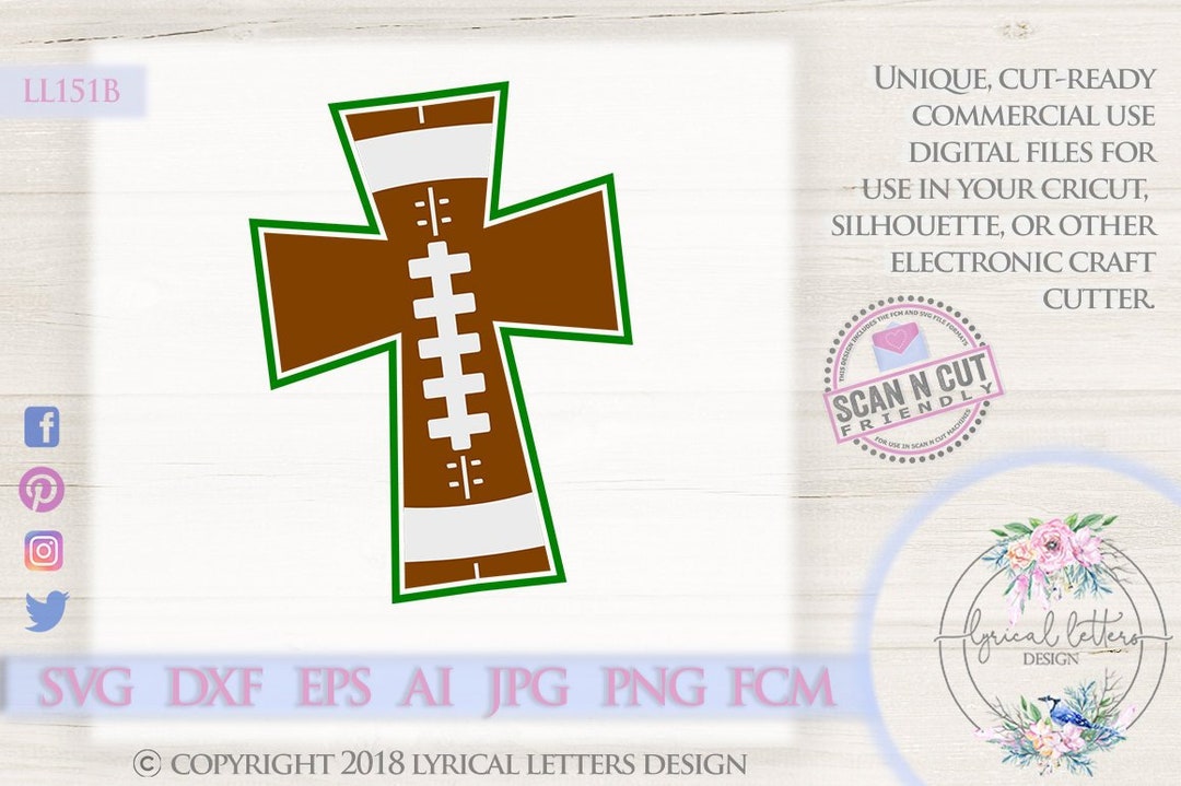 Sports SVG Football Cross LL151 B - SVG DXF Fcm Ai Eps Png Jpg Digital ...