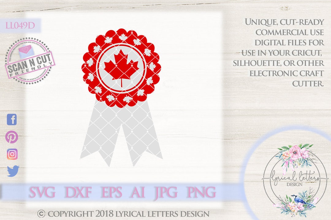 Canada SVG Maple Leaf Ribbon Design Element LL049 D SVG DXF - Etsy