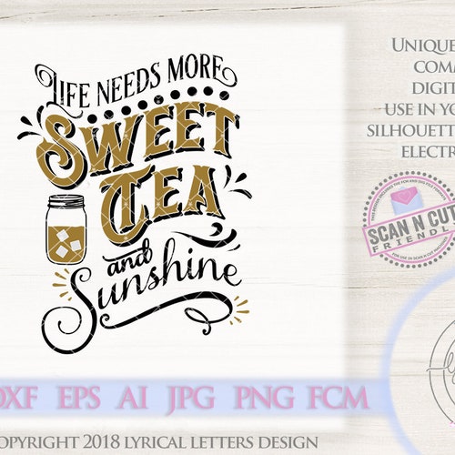 Sweet Tea SVGJPEG and PNG File - Etsy