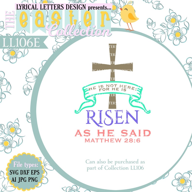 Easter Matthew 28:6 Risen as He Said LL106 E SVG Cutting - Etsy