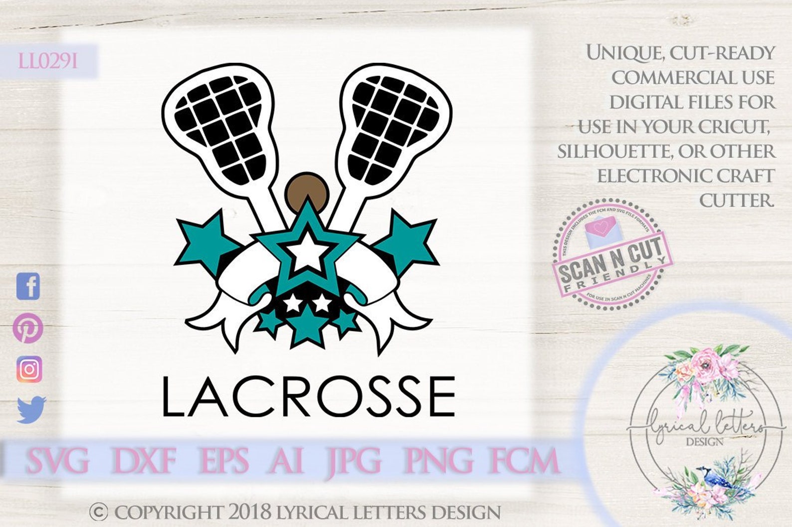 Lacrosse Sports Banner With Stars LL029 I SVG DXF Fcm Ai Eps - Etsy