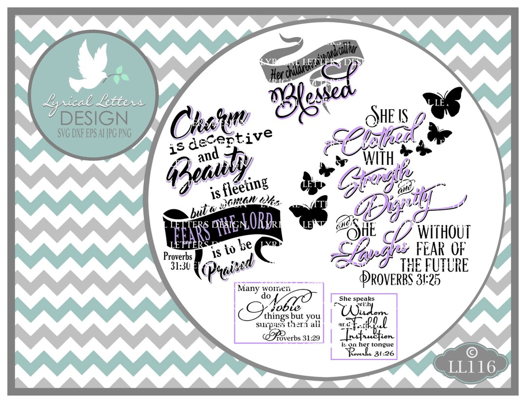 Proverbs 31 Collection LL116 Vector Cut File Graphic Design Ai, Eps ...