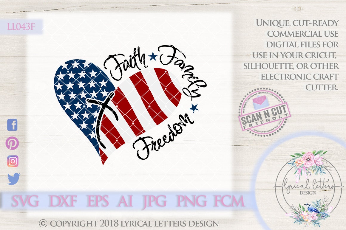 The ORIGINAL Faith Family Freedom Heart Patriotic July 4th - Etsy