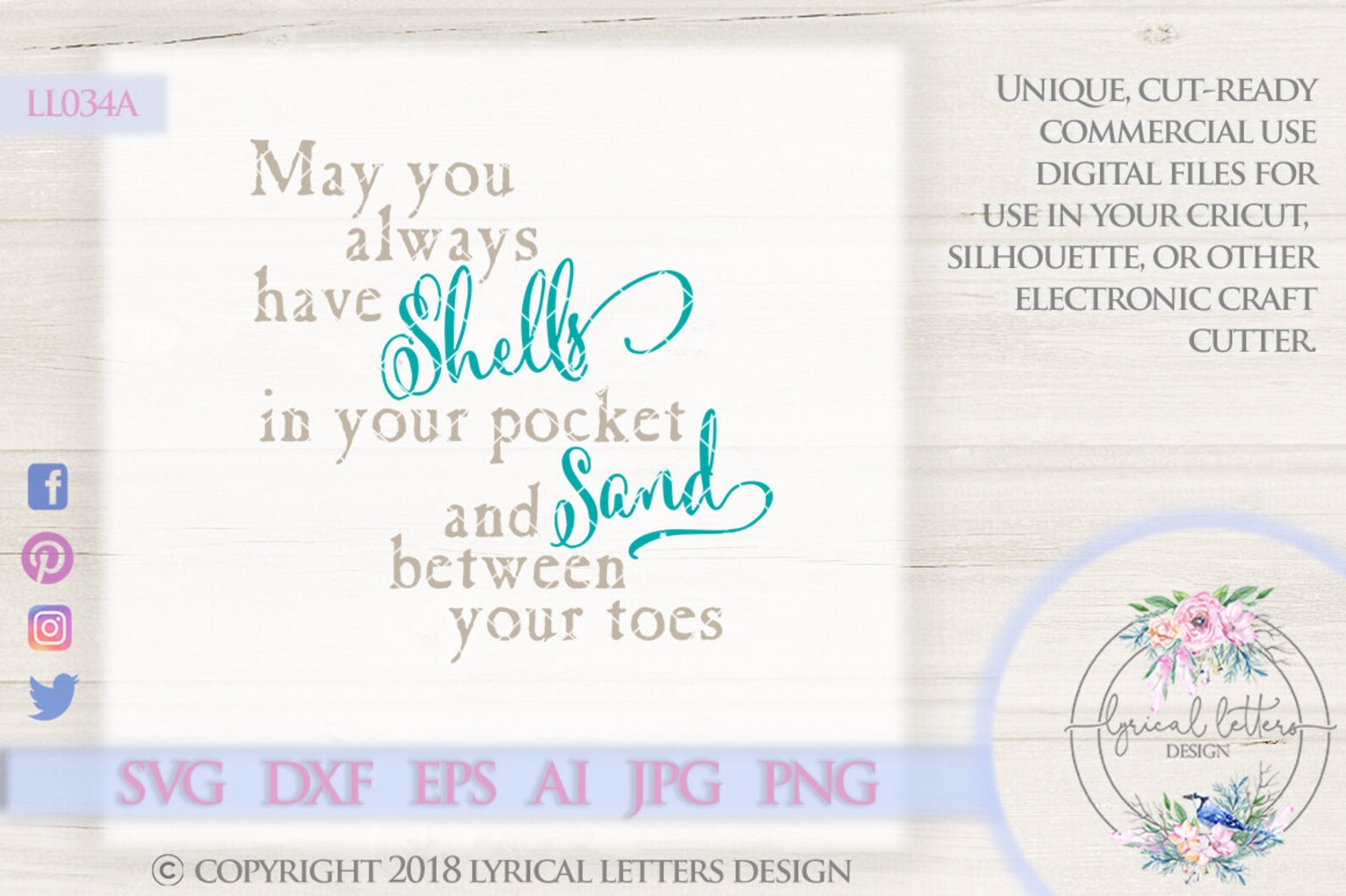 Shells in Your Pocket LL034 A Beach Ocean SVG Cutting File - Etsy