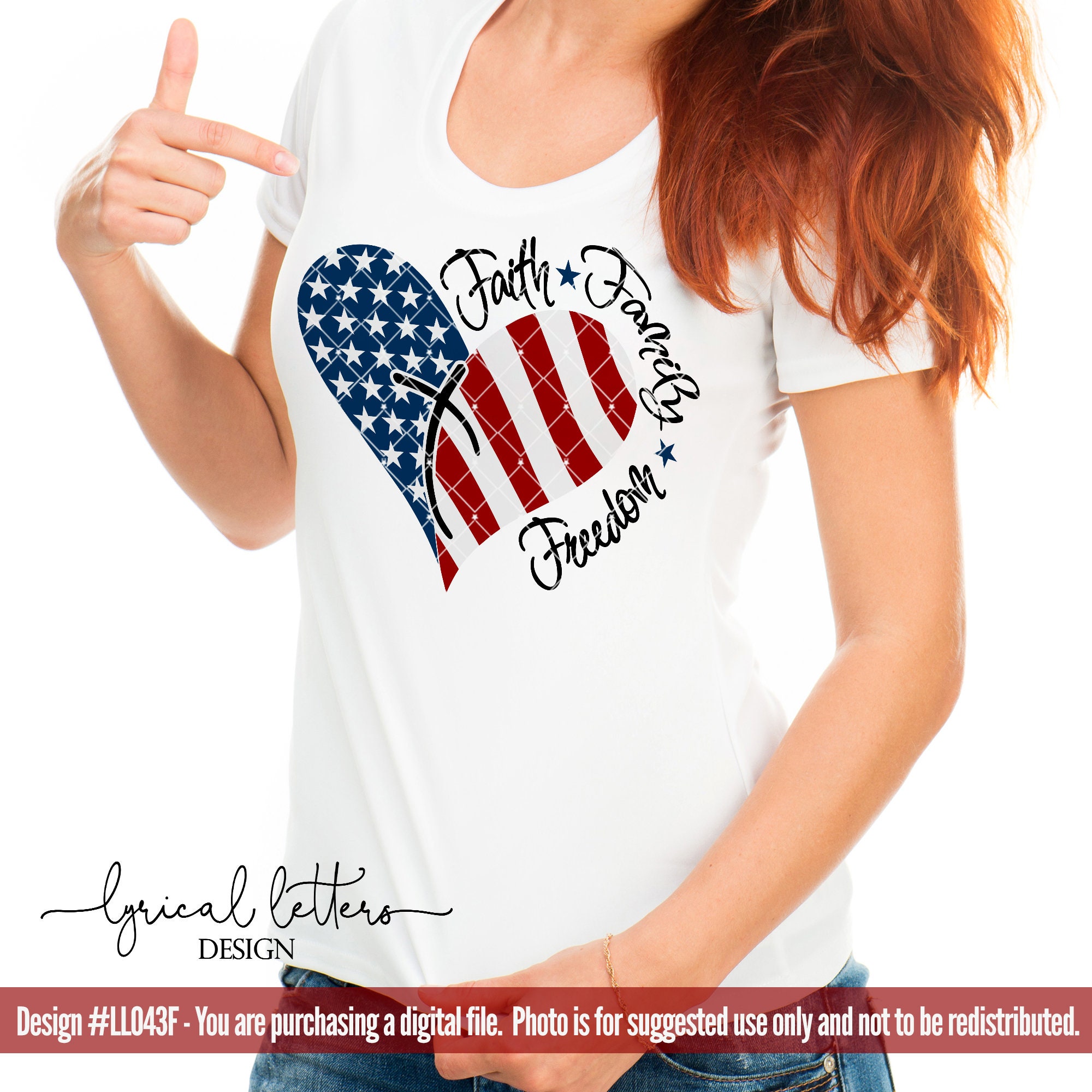The ORIGINAL Faith Family Freedom Heart Patriotic July 4th - Etsy
