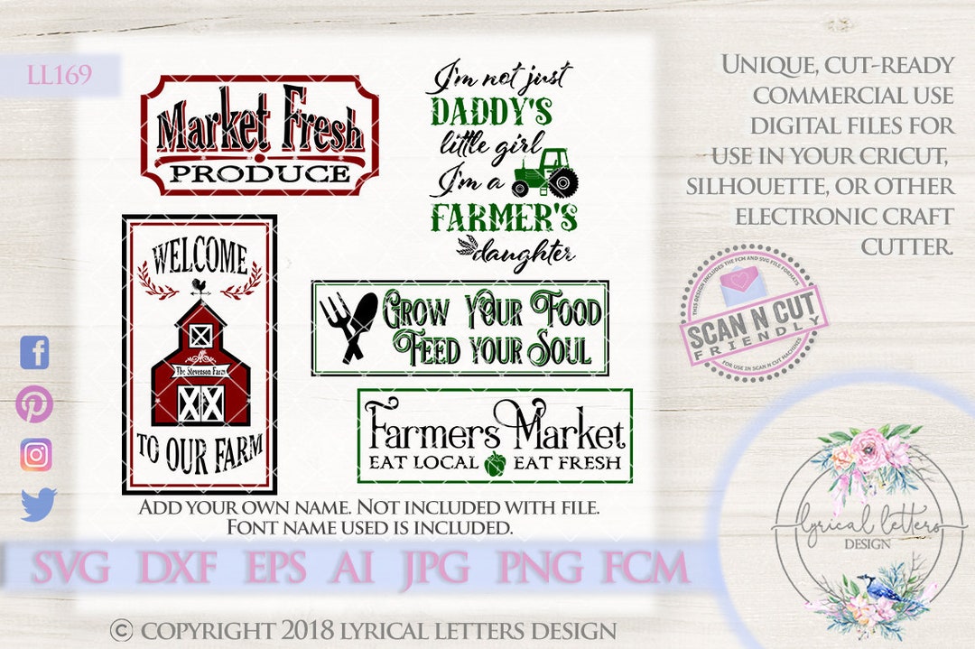 Farmhouse SVG Set Farming Farmers Market Barn Tractor LL169 - Etsy