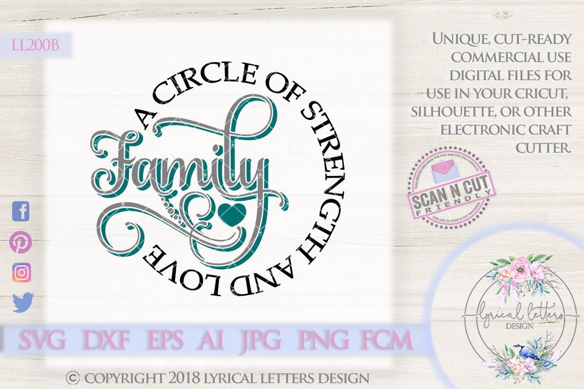 Family SVG A Circle of Strength and Love LL200 B SVG Dxf Fcm | Etsy