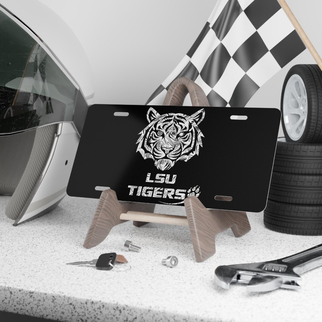 LSU Tigers Tiger Head Vanity Plate | College Football License Plate - Etsy