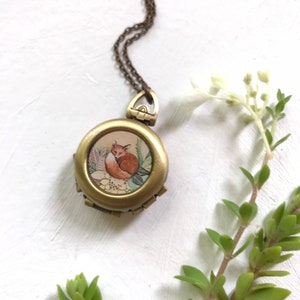 Fox Locket Fox Necklace Sleepy Fox Fox Medicine Fox - Etsy