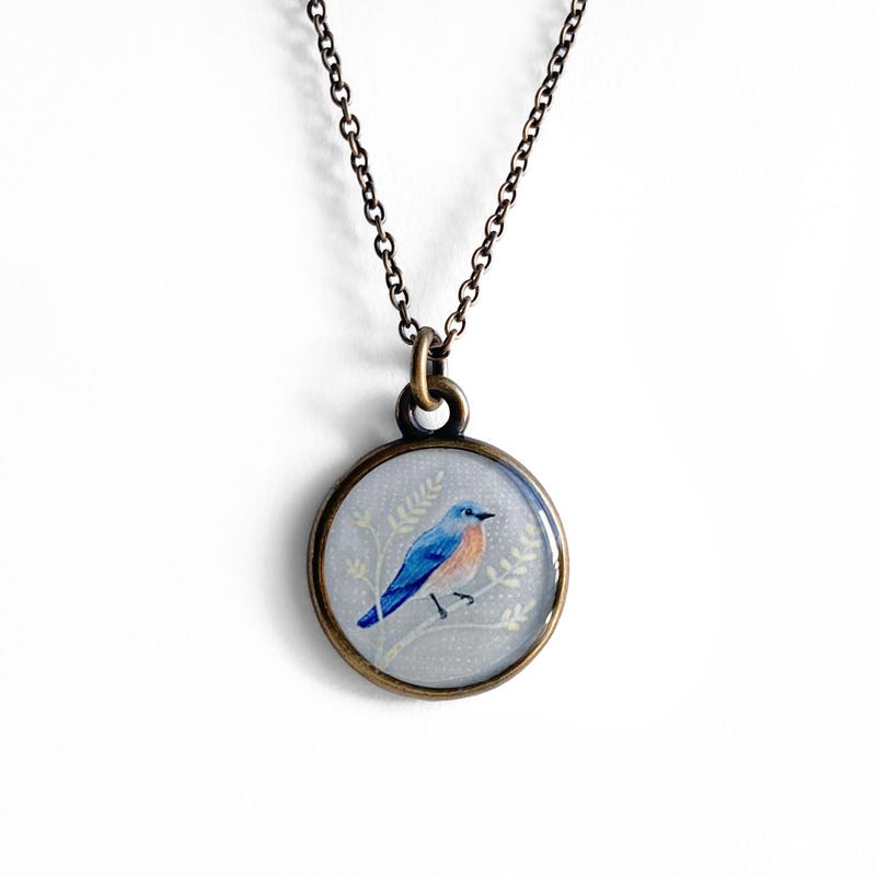 Blue Bird Necklace - Etsy