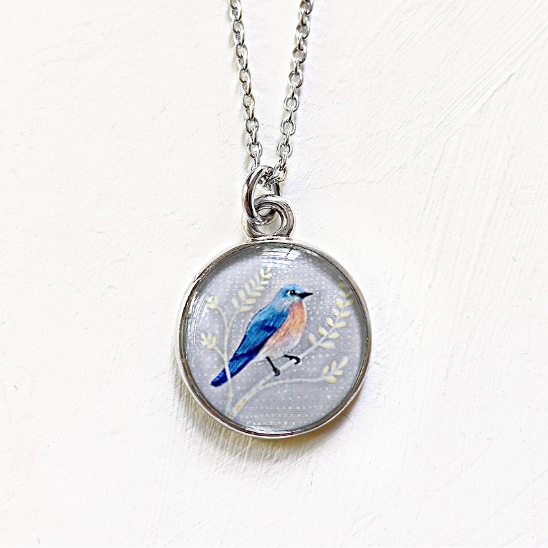 Blue Bird Necklace - Etsy