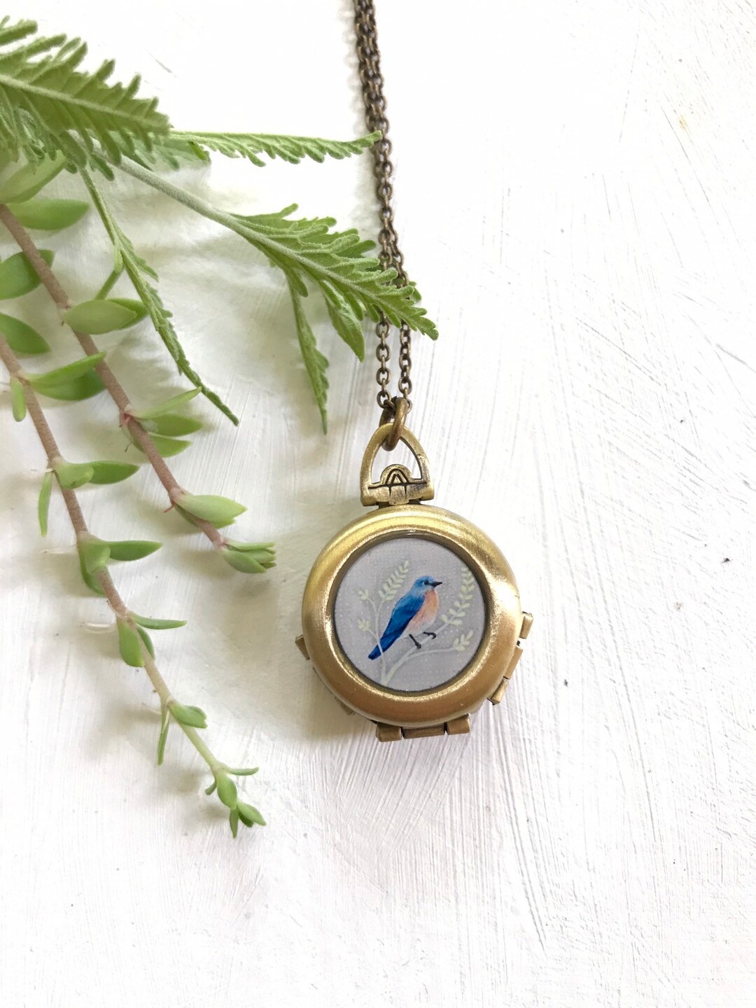 Bluebird Locket, Bluebird Necklace, Bluebird Art. Bird Necklace ...