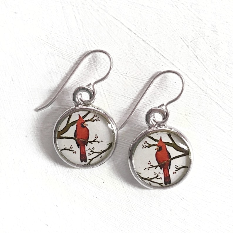 Cardinal Earrings Pretty Red Bird Gift Cardinal Jewelry - Etsy