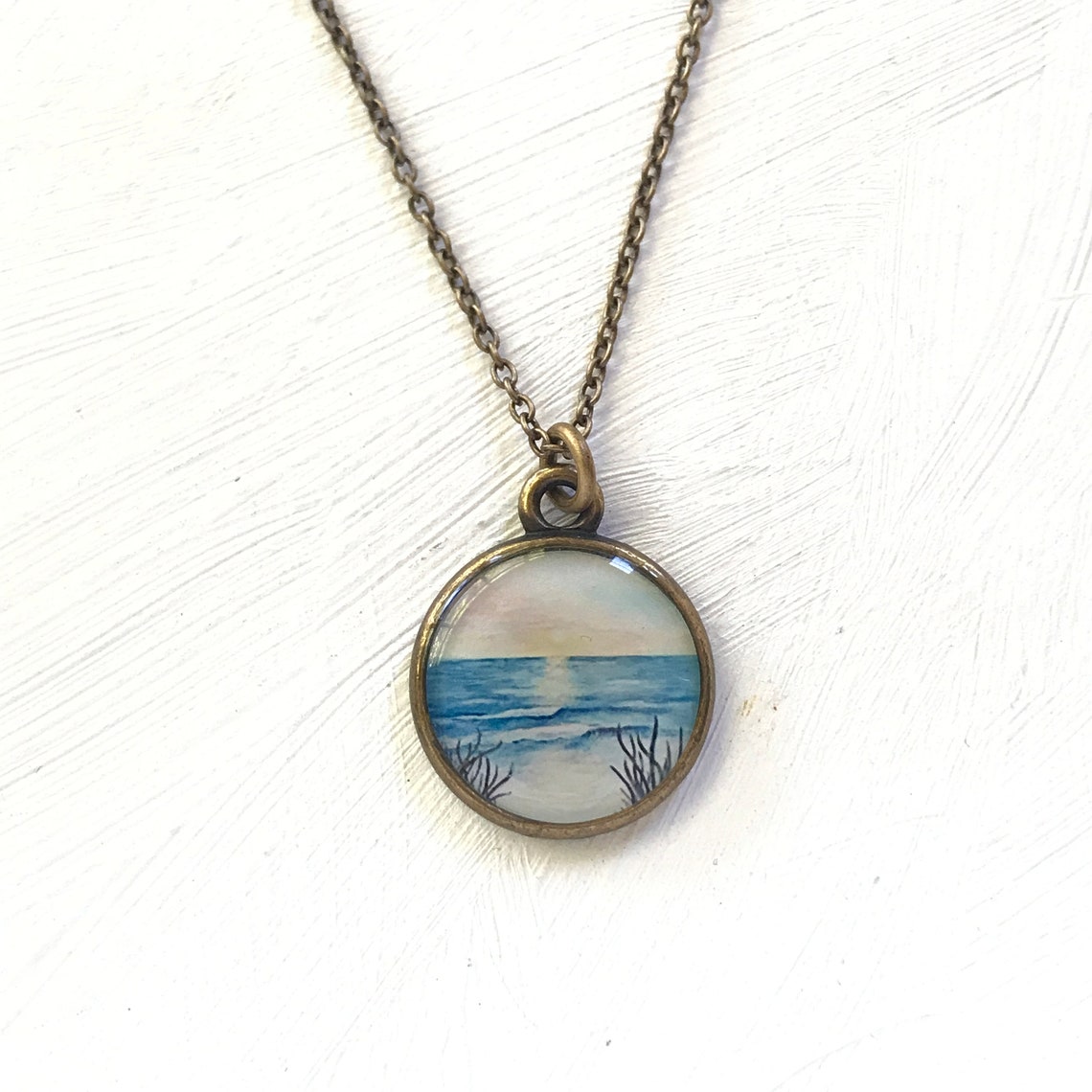 Collier océan Beach Print Cadeau amoureux de plage Collier | Etsy