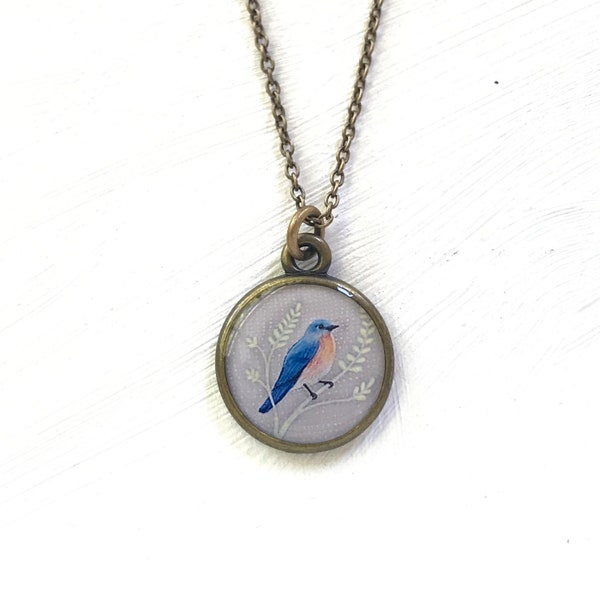 Blue Bird Necklace - Etsy