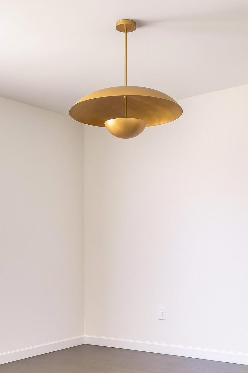 Brass Disc Pendant Light | Novalights - Etsy