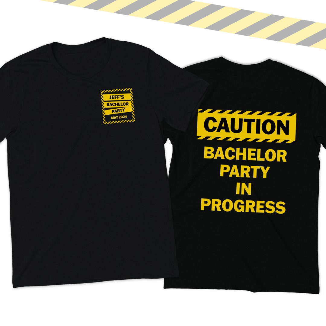 Bachelor Party Group T Shirts Funny Caution Tape Bachelor Party T