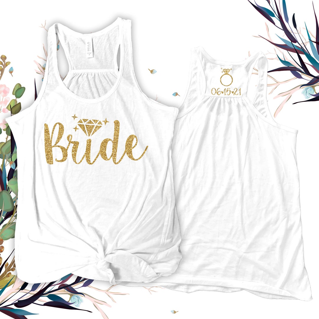 Bride Tank Top - Bella Flowy Tank Top With Sparkle and Bling Bride Tank ...