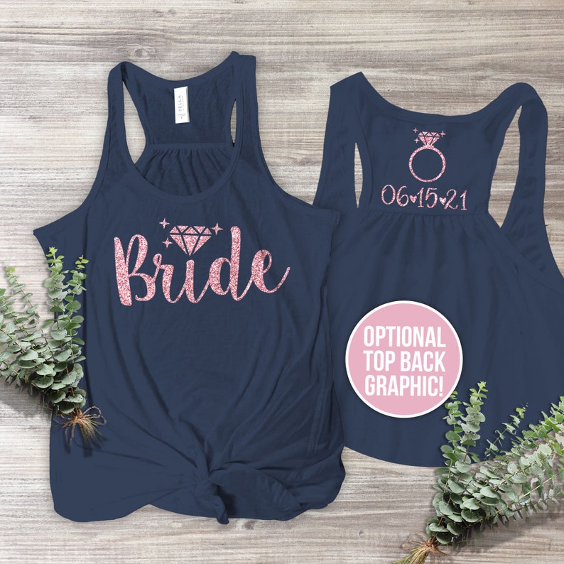 Bride Tank Top Bella Flowy Tank Top With Sparkle and Bling - Etsy