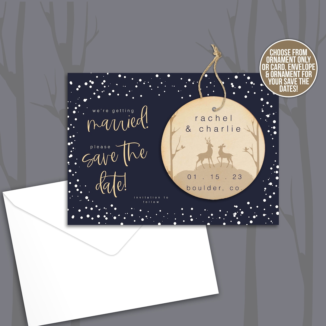 Save the Date Winter Cold Themed Save the Date for Winter Wedding With ...