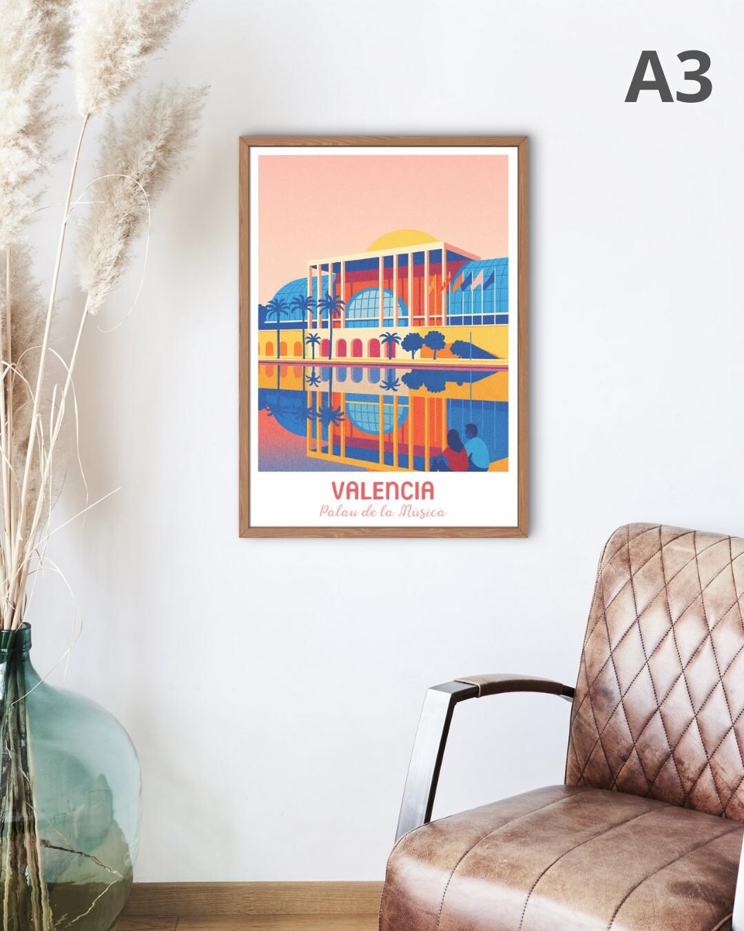 Valencia Spain Travel Poster, Palau De La Musica Wall Art, Spain Print ...