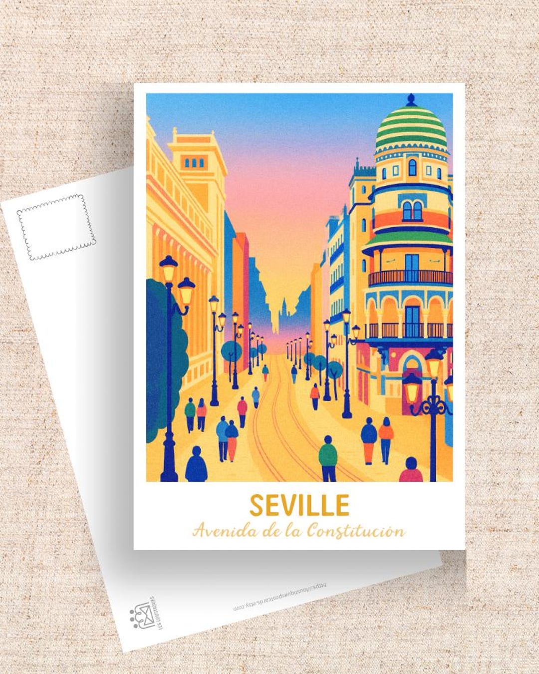 Seville Spain Travel Postcard, Avenida De La Constitución Postcard Art ...