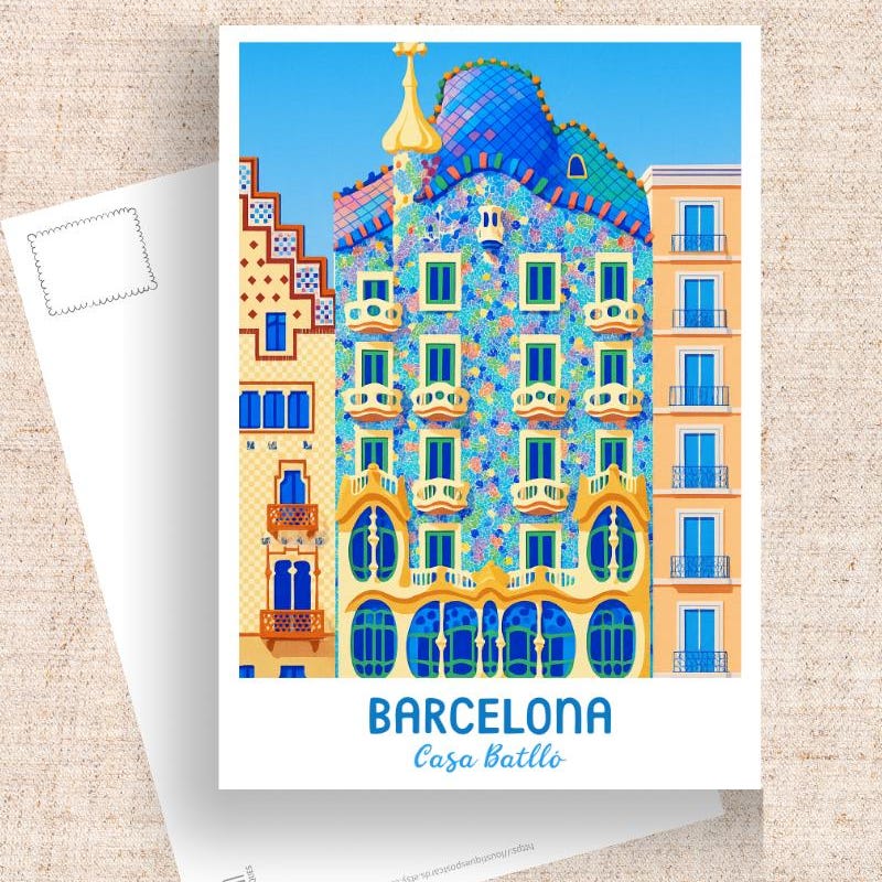 Barcelona postcard - Etsy Italia