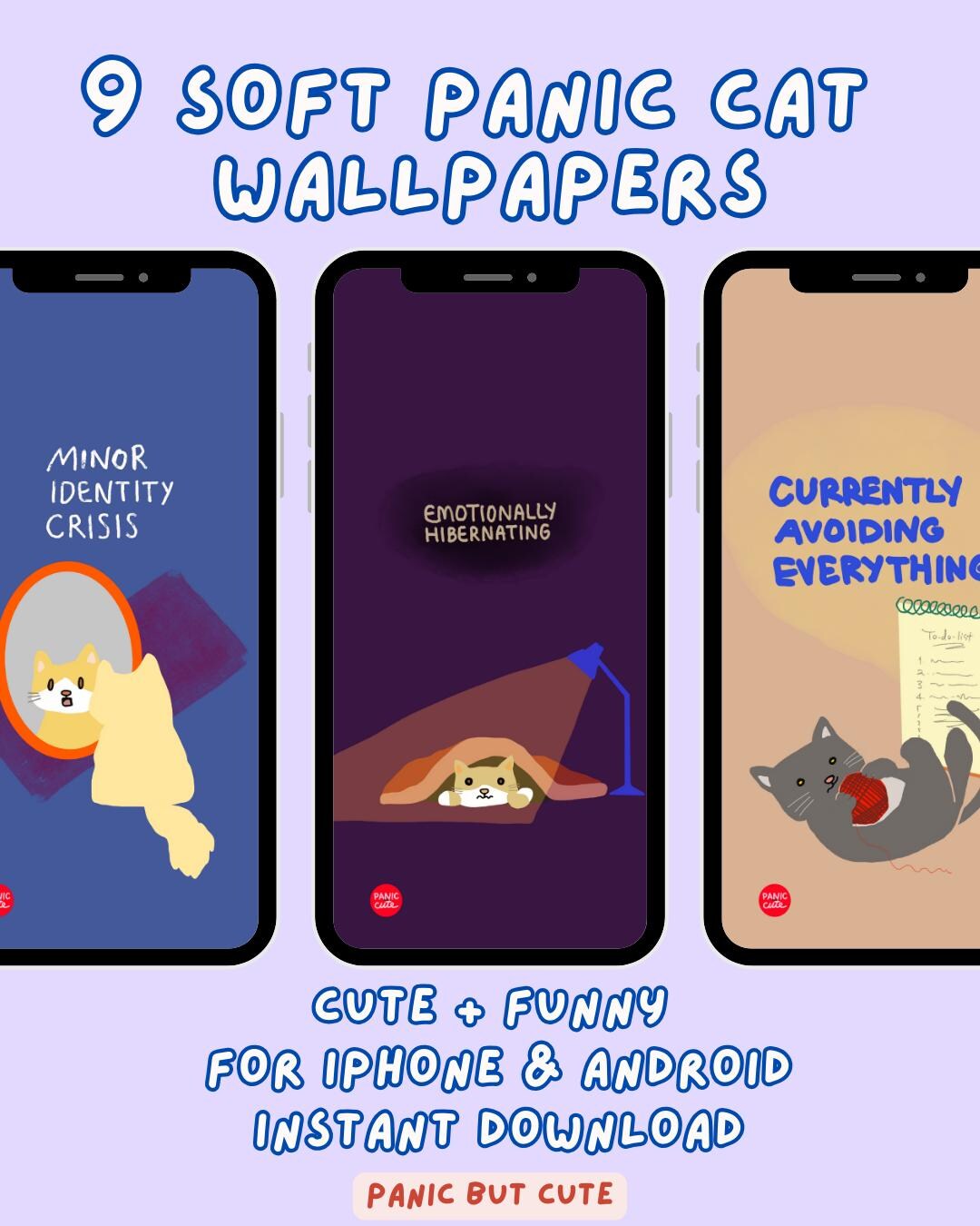 Cute Cat Phone Wallpapers Pack – 9 Pastel Aesthetic iPhone Backgrounds ...