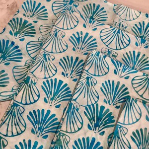 Aqua Shells Cloth Napkins Beach Ocean Sea Boat Sailboat - Etsy