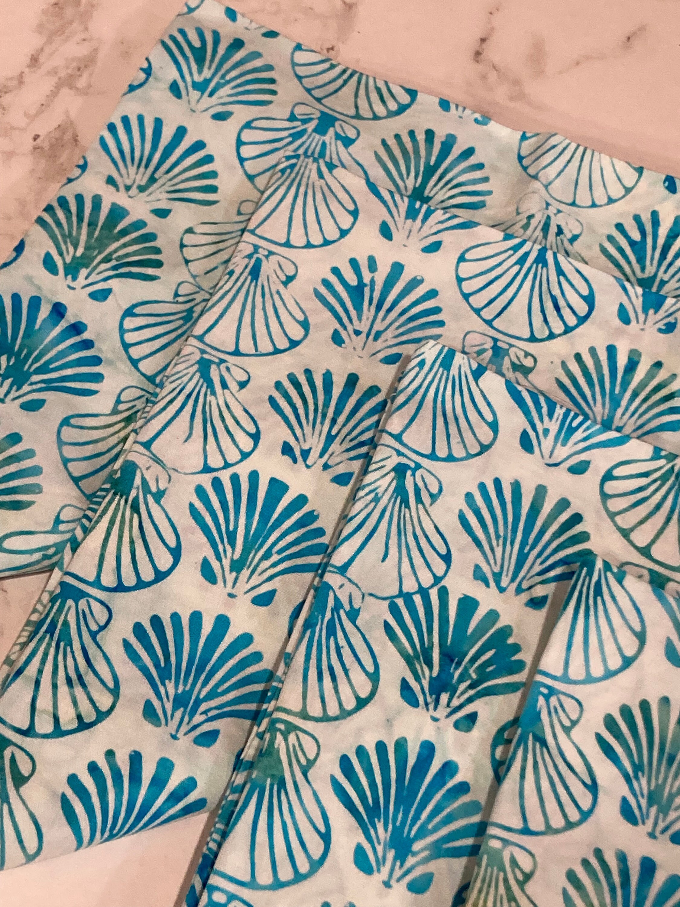 Aqua Shells Cloth Napkins Beach Ocean Sea Boat Sailboat - Etsy