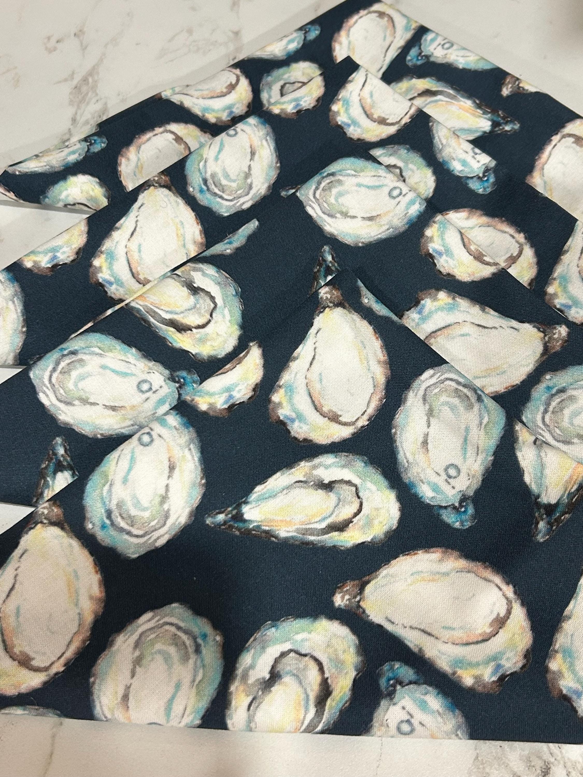 Oyster Shell Print Cloth Napkins, Navy Blue, Set of 4 - Etsy